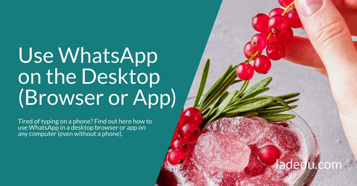 How to Use WhatsApp on the Desktop (Browser or App) - La De Du